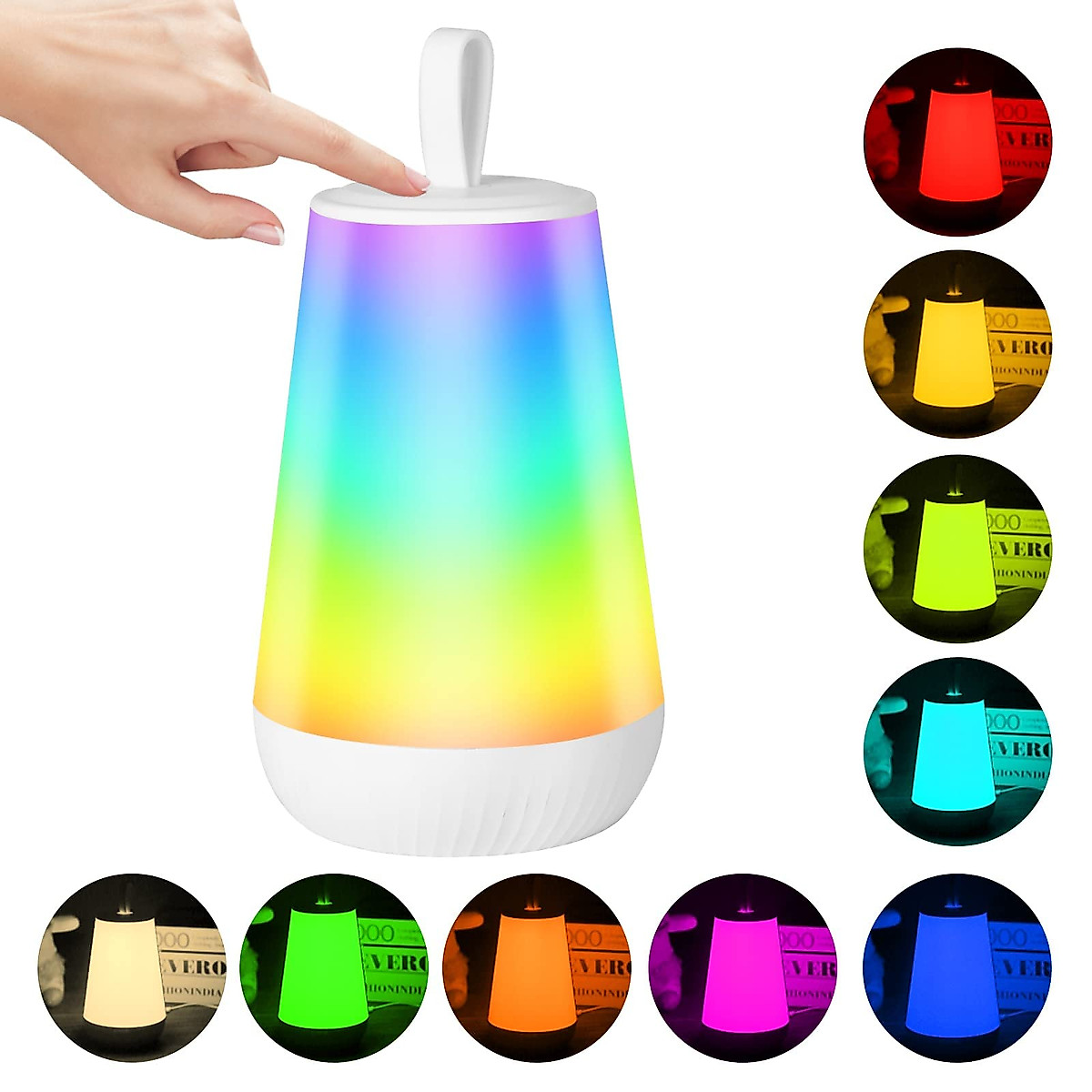 WIND STAR Baby Night Light for Kids, Nursery Night Lamp for Breastfeeding Rechargeable Bedside Touch Lamp/Warm White Mode&13 Color Changing Multicolor Lights for Bedroom Bedside,Living Room,Party