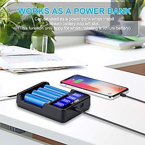 18650 Battery Charger, SEIVI LCD Display Universal Smart Charger for Rechargeable Batteries Li-ion Batteries 18650 26650 18490 17670 17500 16340 14500, Ni-MH/Ni-Cd A AA AAA Batteries