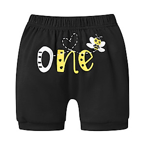 It's My 1st Bee Day Baby Boy First Birthday Clothes Infant Boy Bow Tie Romper Bodysuit Cake Smash Shorts Pants Y-Back Suspenders Photo Shoot Outfits Black-Bowtie It's my 1st bee day 12-18 Months