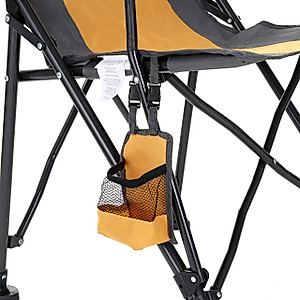 ARROWHEAD OUTDOOR Heavy-Duty Solid Hard-Arm High-Back Folding Camping Quad Chair, Heavy-Duty Carrying Bag, Cup Holder Included w/Side Pouch, Supports up to 400lbs, USA-Based Support (Tan & Gray)
