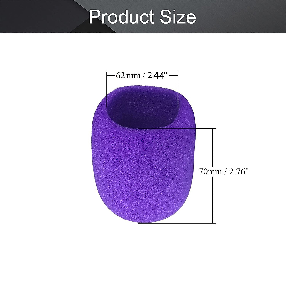 Fielect 2Pcs Microphone Cover Sponge Foam Mic Cover Handheld Microphone Windscreen Shield Protection Micro Foam Filter Purple for KTV Broadcasting
