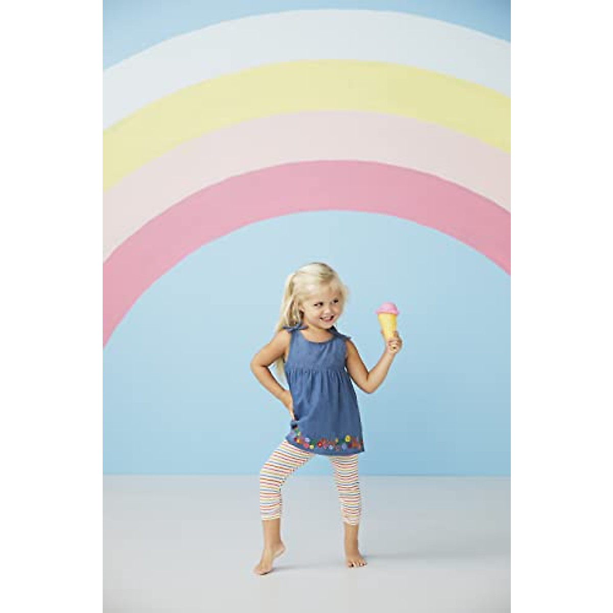 Mud Pie baby girls Floral Tunic Capri Set, Blue, 12-18 Months US