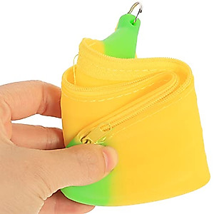 Ciieeo 2pcs Banana Shaped Pencil Bag Silicone Pen Bag Large Capacity Banana Pencil Case