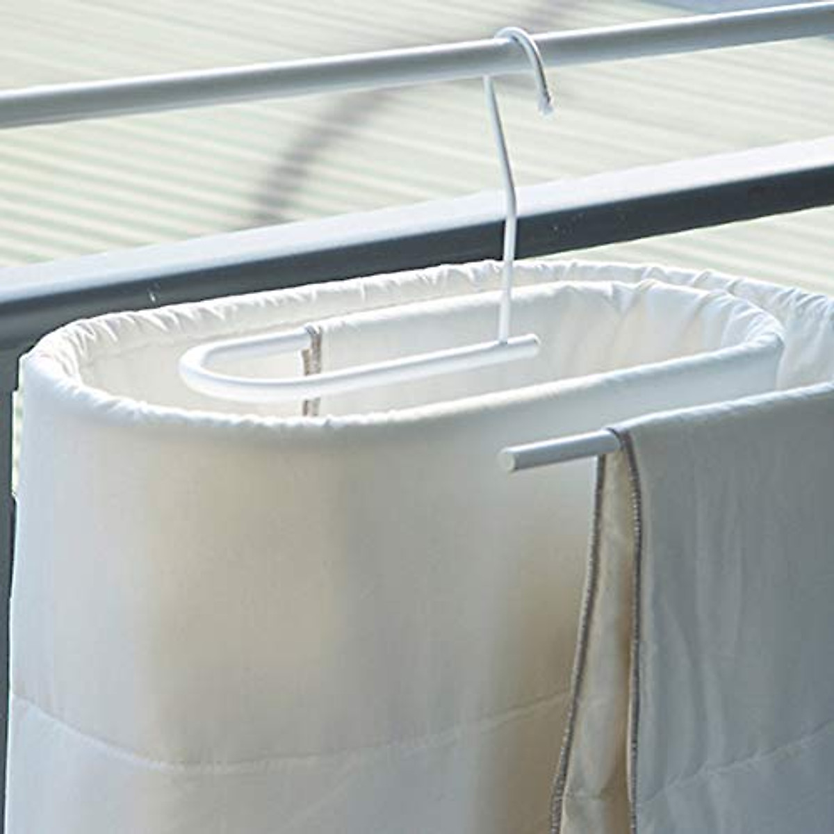 Garneck Metal Clothes Hanger Spiral Shaped Drying Rack Laundry Stand Hanger Rotating Hangers Quilt Coverlet Blanket Clothes Rack Space-Saving Rack Folding Clothes Rack