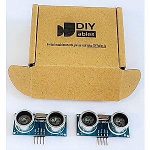 DIYables 2pcs HC-SR04 Ultrasonic Sensor for Arduino, ESP32, ESP8266, Raspberry Pi