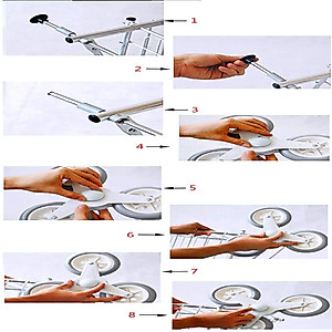 YGCBL Multifunction Portable Hand Trucks,Trolleyshopping Trolley Aluminum Alloy Foldable High Capacity Foam Wheel Mute, Load 30 Kg, 6 Wheels,B