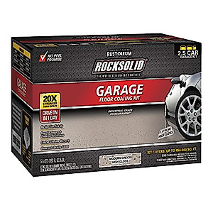 Rust-Oleum 381087 RockSolid Polycuramine 2.5 Car Garage Floor Coating Kit, Modern Greige, 180 Fl Oz (Pack of 1)