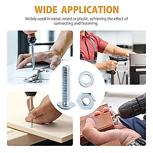 VIGRUE 705PCS #8-32x1/2 to #8-32x2 Machine Screws 8/32 Knob/Pull Screws Bolt Nut Flat Washers Zinc-Plated Steel Phillips Machine Screws Assortment Kit, Cabinet Door and Drawer Screws