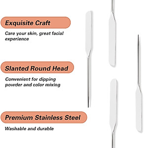 Makeup Spatula and Palette Set, Including Stainless Steel Makeup Spatula Korean for Professional, Makeup Mixing Palette for Eye Shadow/Eyelash/Nail Art/Foundation, Foundation Palette Spatula Kit
