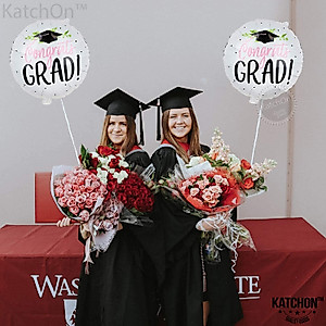 KatchOn, Big Congrats Grad Balloons - 18 Inch | Graduation Balloon, Congratulations Balloons for Graduation Decorations Class of 2024 | Pink Graduation Balloons 2024, Graduation Party Decorations 2024