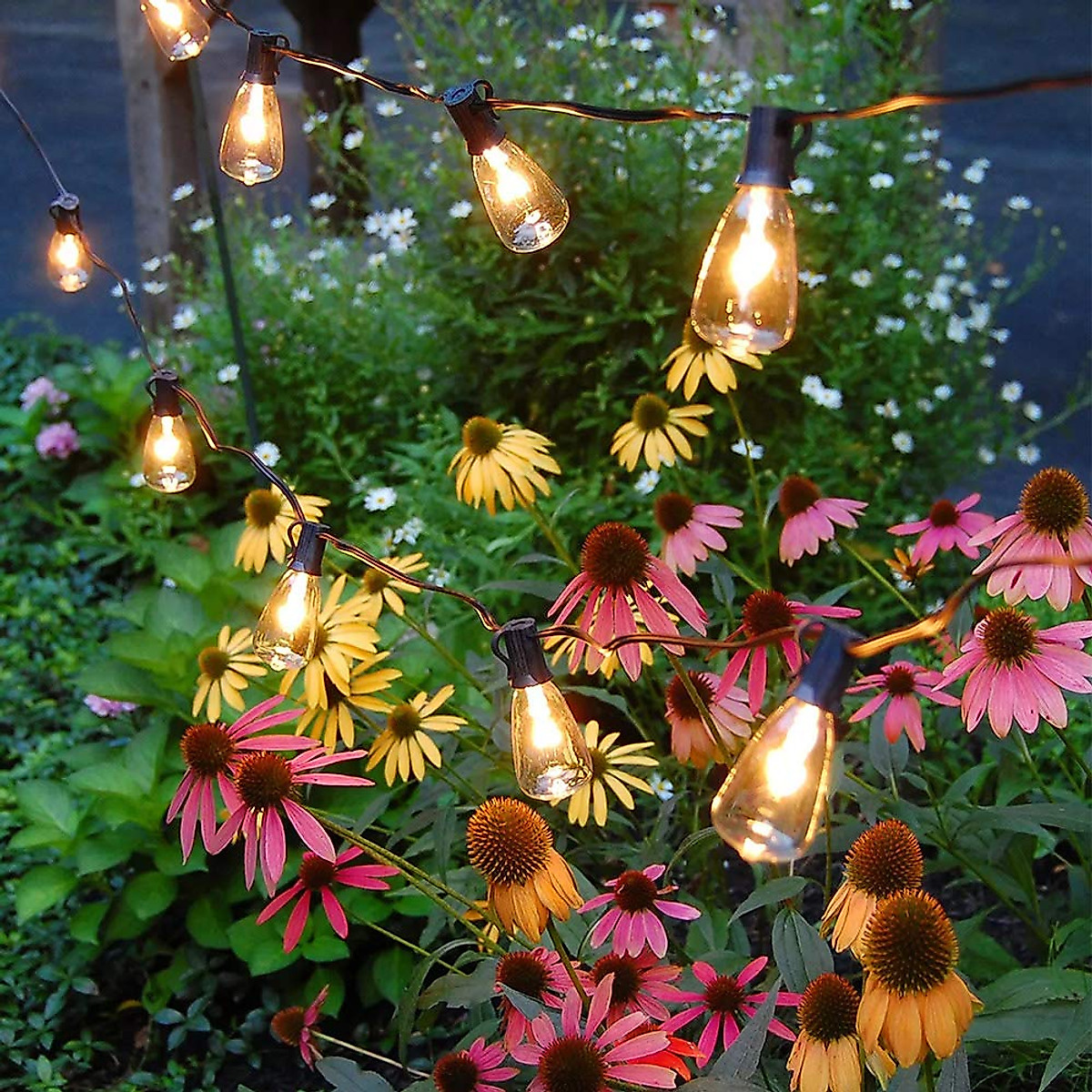 Couah Outdoor Patio String Lights,10Ft Edison Bulb String Lights for Patio Garden Porch Backyard Party Deck Yard(Plus 1 Extra Bulbs)-Brown