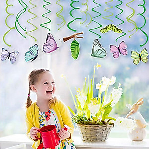 Spring Butterfly Party Supplies Hanging Swirl Decorations for Girls,Boys,Kids Home,Classroom,Baby Showers,Bridal Shower（30CT）