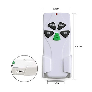 FAN-53T Ceiling Fan Remote Control Replacement for Hampton Bay Hunter Harbor Breeze Allen+Roth Replace 2AAZPFAN53T CHQ8BT7030T CHQ7030T UC7030T FAN53T FANHD L3HFAN35T (White 2 * 5 * 1INCH)