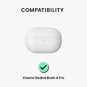 kwmobile Silicone Cover Compatible with Xiaomi Redmi Buds 4 Pro - Case Cover Stick-On Skin with Clip - Black