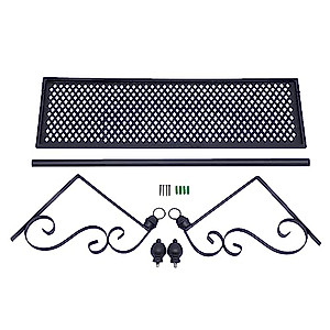 RustyVioum Wall Mounted Clothes Shelf, 80x28cm Retro Garment Shelf Clothes Organizer Shelf, Metal Closet Organizer Bedroom Coat Hanging Rack, Black