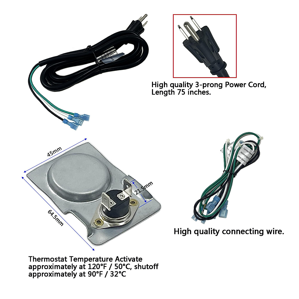 BBQ factory Bestbuyonline GFK4, FK4 Replacment Fireplace Blower Fan KIT for Heatilator, Majestic, Vermont Castings, Monessen, CFM, Northern Flame, Rotom HB-RB74K