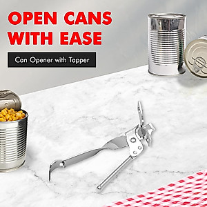 Chef Craft Select Can Opener with Tapper, 6.5 inches in length, Nickle Plated