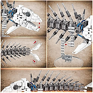 ZYLEGEN Fish Fossil Building Block Kit,Fish Skeleton Model Bricks Kit Decoration,Cool Ideas Gift Toy Set for Deap Sea Fish Fans,Decorative Fish Bone Model for Office,Living Room,Shelf,Home Decor