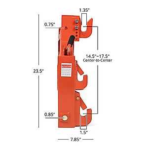 Titan Attachments 3 Point Quick Hitch Adaption to Category 1 Tractors, 3000 LB Lifting Capacity, 27.5" Between Lower Arms, 14.5" ~17.5" Level Adjustment, Orange Finish