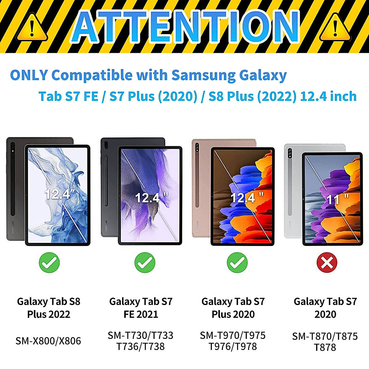 Case for Galaxy Tab S7 FE 5G/S8 Plus/S7 Plus 12.4" Tablet PU Leather Slim Lightweight Cover with Auto Wake/Sleep Protective Case for Samsung Tab S7 FE 2021/S8+ 2022/S7+ 2020,Cat with Headphones Music