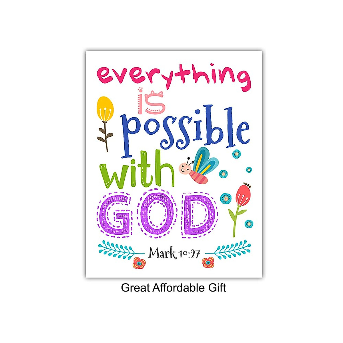 Religious Wall Art - Bible Verse Wall Decor - Christian Wall Decor - Scripture Wall Art - Psalms, Proverbs - God Wall Decor - Spiritual Inspirational Christian Gifts for Women - Girls Bedroom Decor