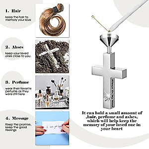 6 Pcs Urn Necklace for Ashe Stainless Steel Cremation Jewelry for Ashes Cross Ashes Necklace Memorial Cross Necklace Urn for Men Women