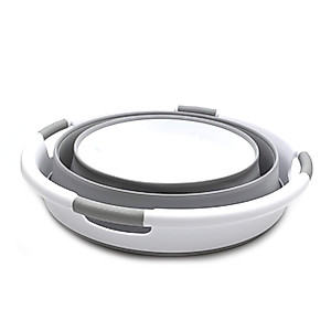 SAMMART 66L Collapsible Laundry Basket with Wheels - Foldable Pop Up Storage Container/Organizer with Wheels - Portable Washing Tub - Space Saving Hamper/Basket with Wheels (1, Grey)