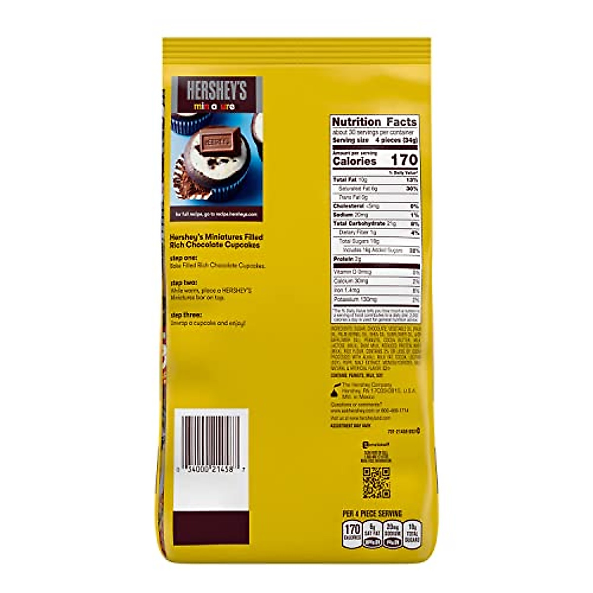 HERSHEY'S Miniatures Assorted Chocolate Snack Size, Easter Candy Bars Bulk Party Pack, 35.9 oz