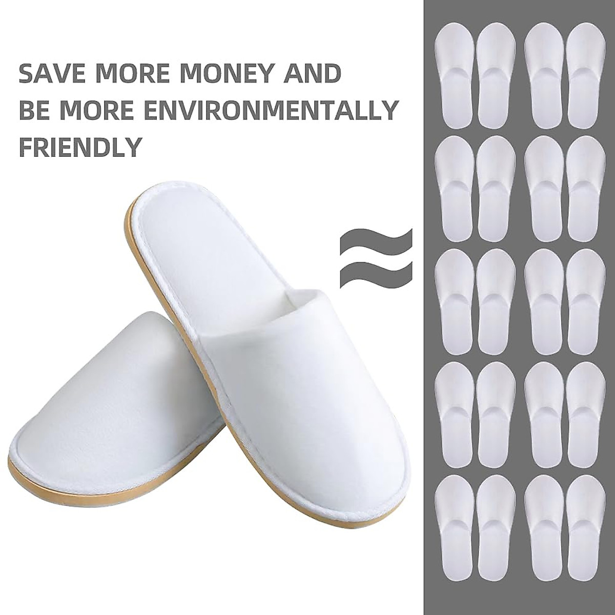 6 Pairs Spa Slippers, Washable & Reusable Closed Toe Disposable Indoor Hotel Slippers, Soft Home Coral Fleece Slipper,Super Soft Crystal Velvet, Padded Sole for Comfort for Guests, Hotel, Travel ,Wedding (Gray*3+White*3)