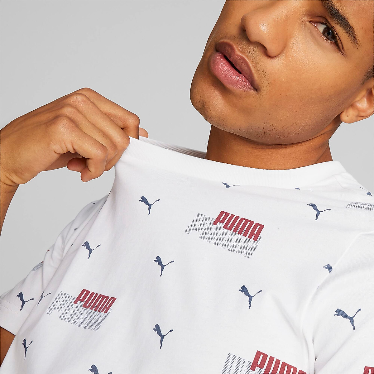 PUMA Men's Graphics Tee 3, Power All Over Print White, X-Large