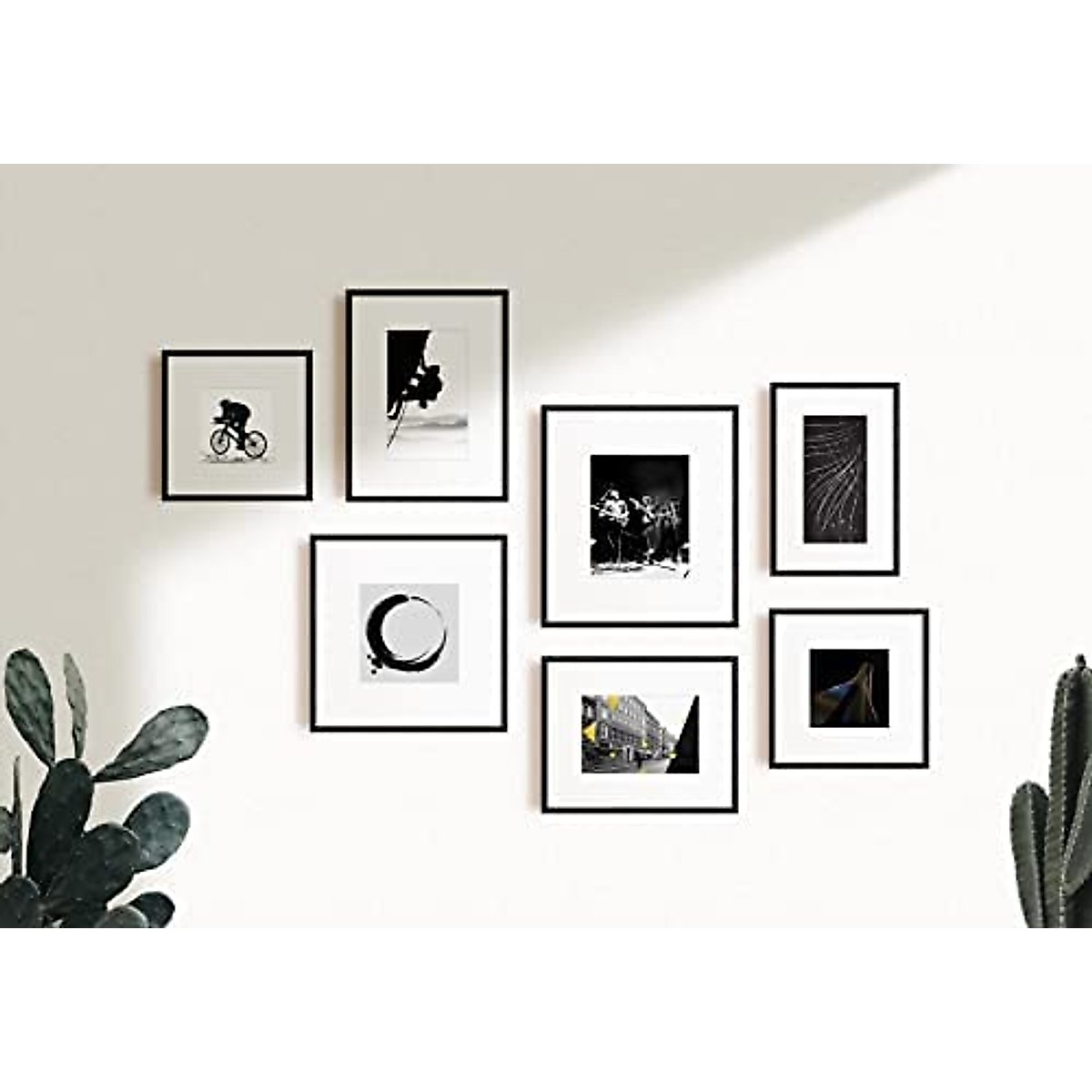 Picrit 5x7 Picture Frame Set of 4, Made of High Definition Real Glass, Display 4x6 with Mat or 5x7 Without Mat, Photo Frames for Wall Mounting or Table Top Display