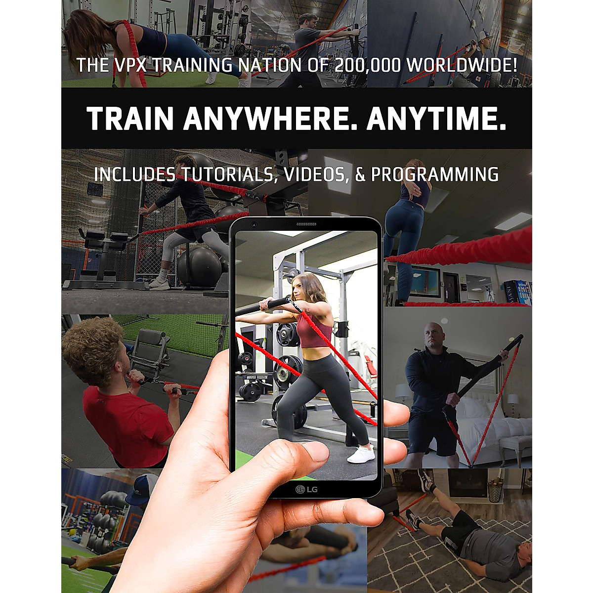 VPX Pro Fitness Home Gym 3.0 | 14pc Accessories | Adjustable Lifting System | Replaces Weight, Cable, & Machine Training with Suspension Resistance Power | Men & Women | Up to 220 lb of Resistant Max