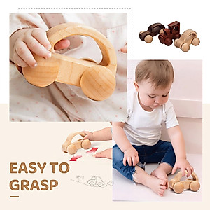 3PCS Wooden Baby Toys,Baby Grasping Toys Push Car Toys Montessori Toys Wooden Toy Vehicles,#1