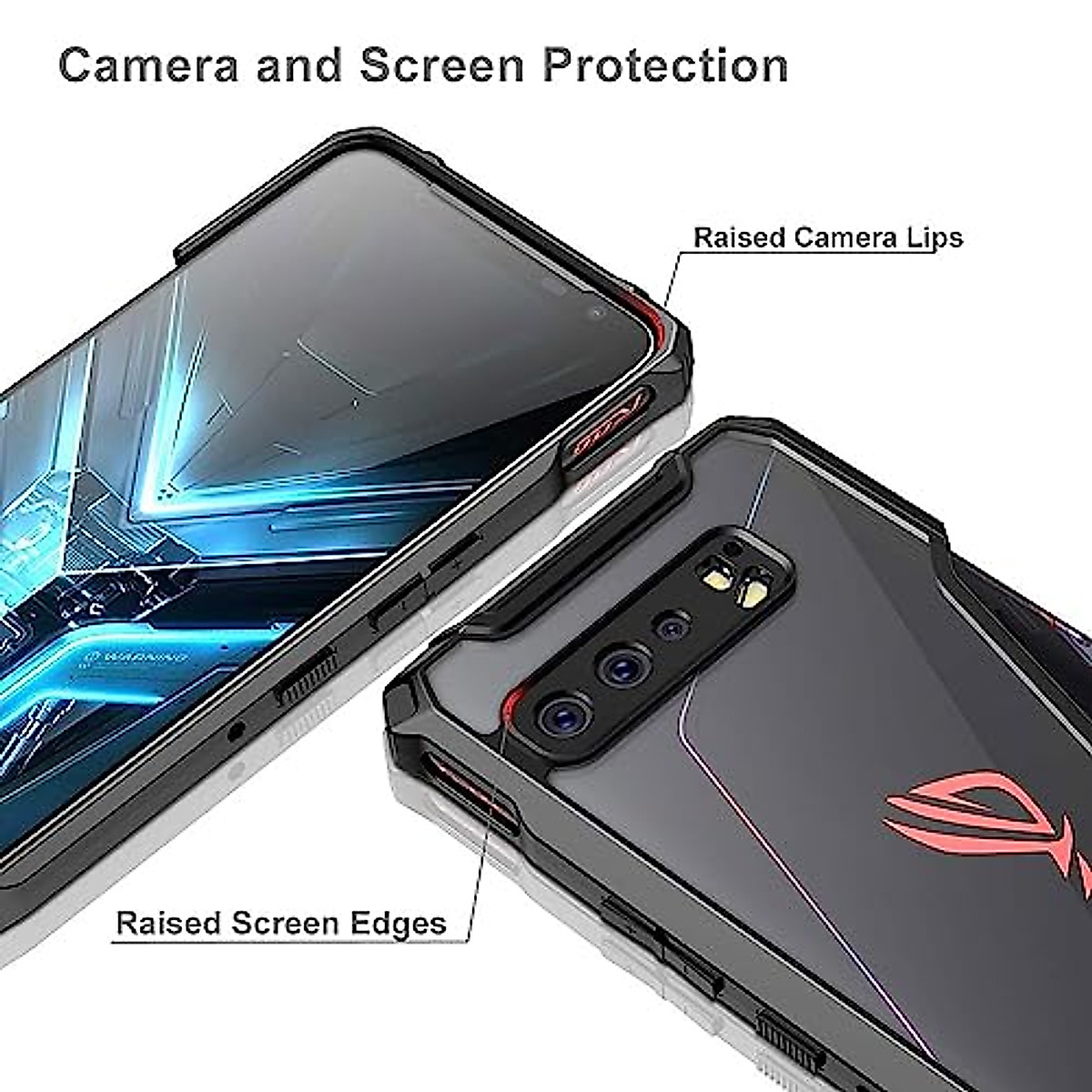Fanbiya Case for ASUS ROG Phone 3, Cellphone Radiator Compatible, Heat Dissipation Magnetic Back, Ultra Clear Shockproof Case with Tempered Glass (ROG 3, Clear)
