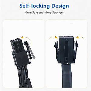 Dual 6 Pin Female to 8 Pin Male, GPU Power Adapter Cable 7.8inch Braided Sleeved, GPU Video Graphics Card Power Cable Connector