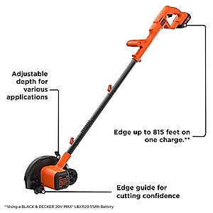 BLACK+DECKER 20V MAX Cordless Edger Lawn Kit, 1.5 Ah Battery & Charger Included (BCED400C1)