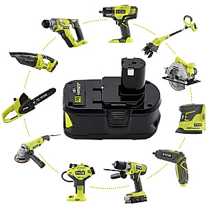 EOHJAR Ryobi battery 18V 6.0Ah 2Pack Replacement Battery for Ryobi 18Volt Cordless Power Tools Lithium-Ion Battery P102 P103 P105 P107 P108 P109 for Ryobi ONE+ Cordless Drill Tool (2Pack)