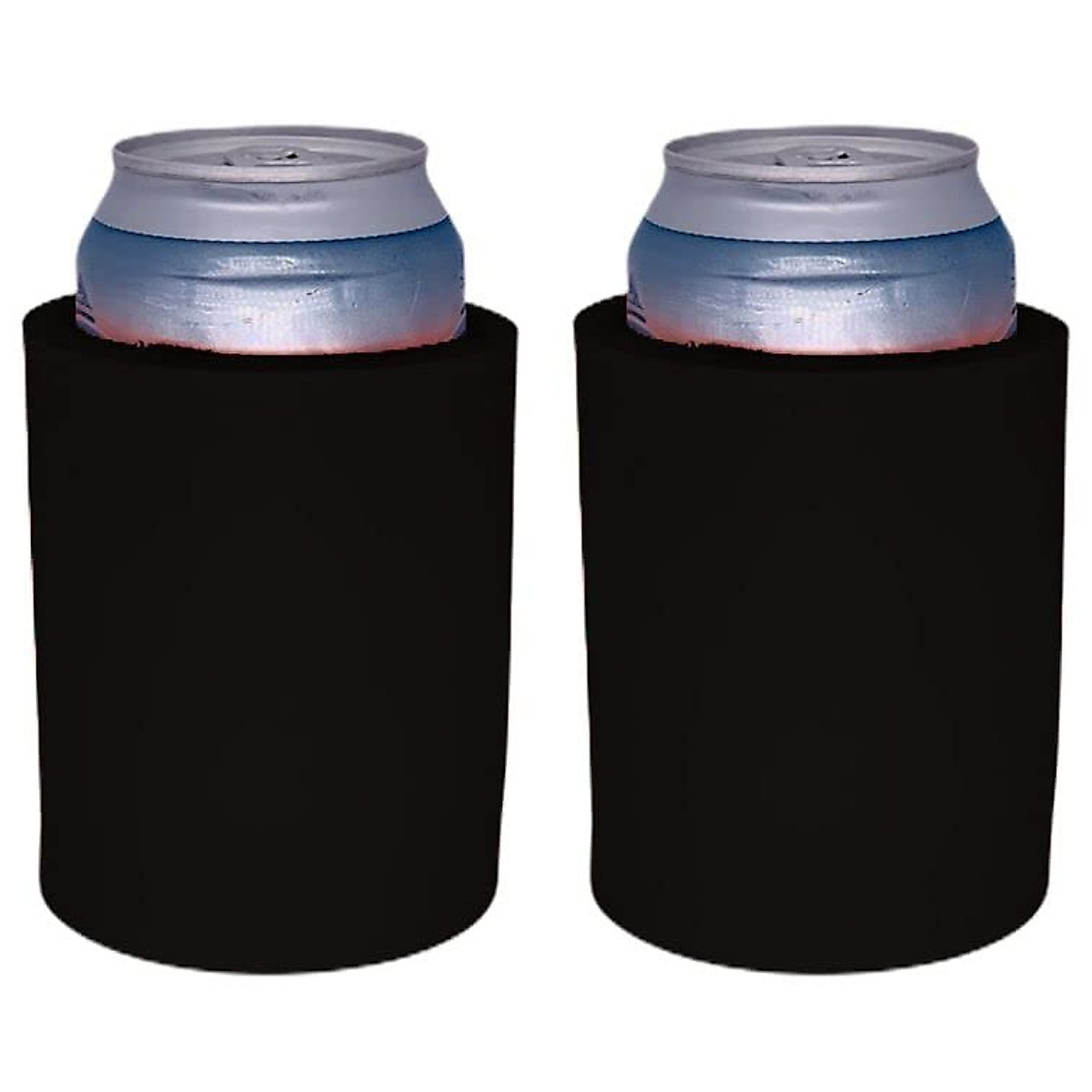 Blank Thick Foam Old School Can Cooler (2 Pack, Black)