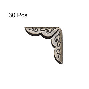 uxcell Metal Book Corner Protectors Edge Cover Guard 21x21x5mm Bronze Tone 30pcs