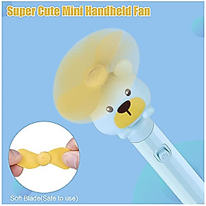 Honiha Mini Portable Fan, Personal Mini Handheld Fan, Replaceable Battery Small Pocket Fan, Adorable Cartoon Little Fan for Travel Indoor Outdoor, Summer Gift for Kids Girls Women Men, Blue