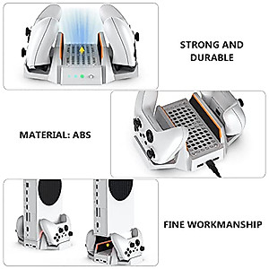 OSALADI Cooling Charging Base Potable Charger Portable Chargers Charger Portable Charging Dock Controller Charger Dock Kickstand Gamepad Dual-Charging Base abs White The Host Cooling Base