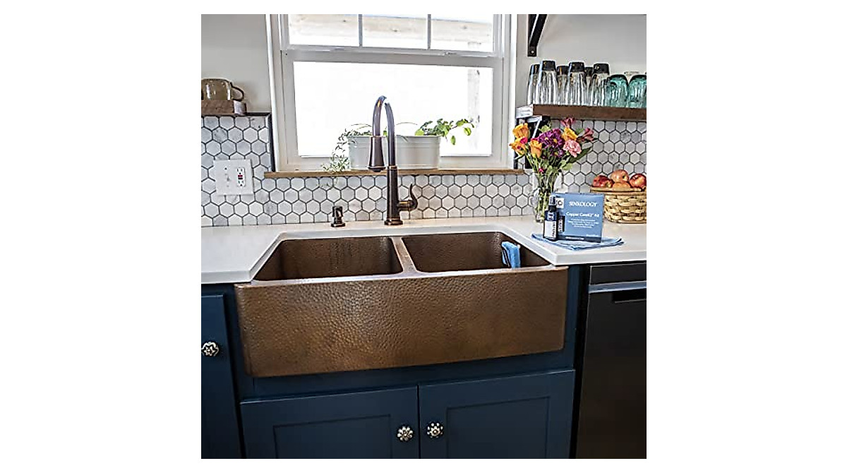 Sinkology Adams 33" Copper Farmhouse Kitchen Sink