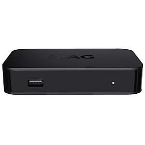 MAG 420w1 4K and HEVC Support, 512 MB RAM, 512 MB NAND, USB × 2 pcs. (3.0, 2.0), Built-in Wi-Fi, Linux OS, HDMI and RCA outputs