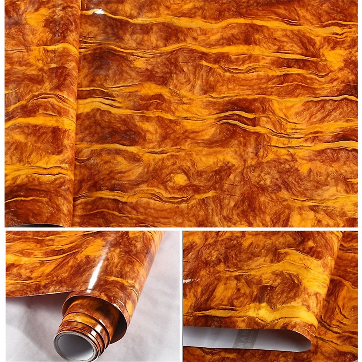 GLOW4U Waterproof Marble Granite Look Contact Paper Kitchen CounterTop Backsplash Table Self Adhesive Film Vinyl Shelf Liner