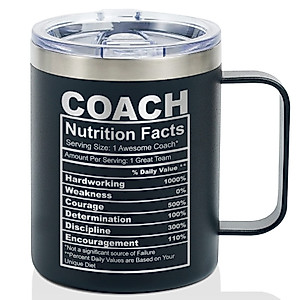 Onebttl Coach Gifts, Funny Gift Idea for Appreciation, Christmas, Birthday, 12oz Stainless Steel Insulated Travel Coffee Mug - Coach Nutriton Facts