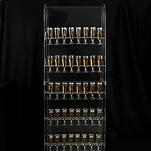 Efavormart 5ft Clear Acrylic 5-Tier Wine Glass Stemware Rack, Champagne Flute Holder Wall Stand