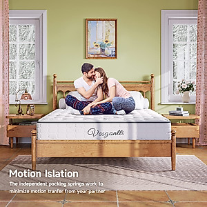 Vesgantti Full Size Mattress, 10 Inch Innerspring Multilayer Hybrid Full Mattress, Ergonomic Design with Breathable Foam and Pocket Spring Mattress Full Size, Tight Top Series Medium Firm Feel
