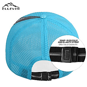 ELLEWIN Unisex Breathable Full Mesh Baseball Cap Quick Dry Running hat Lightweight Cooling Water Sports Hat