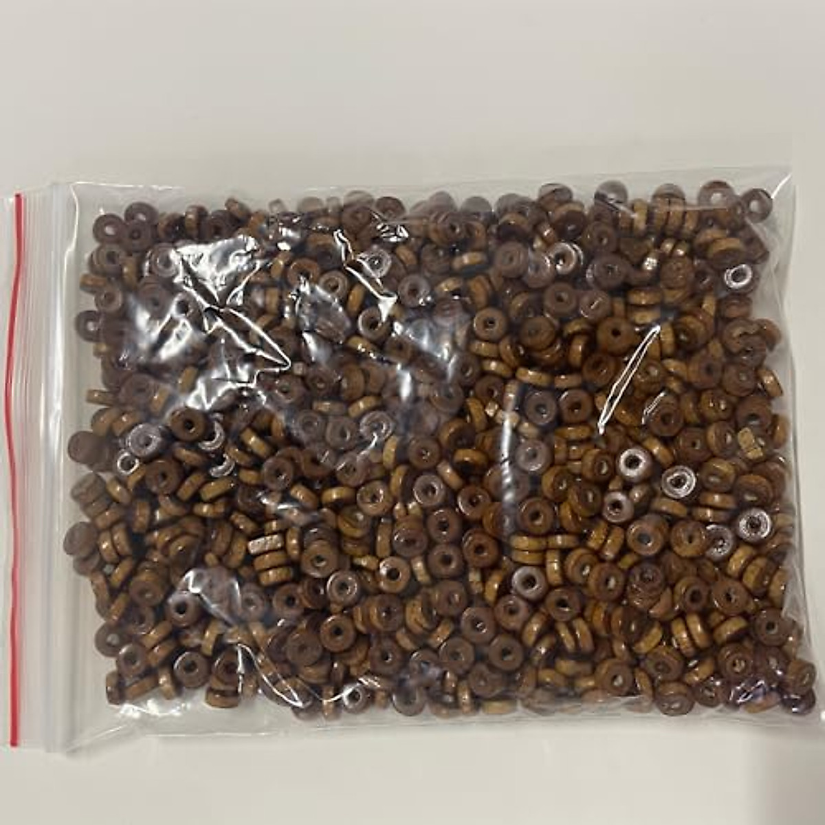 Souarts 1000pcs 8mm Wooden Flat Spacer Beads for Jewelry Making, Wooden Beads for Bracelets Making, Wood Beads for Jewelry Making