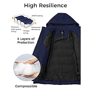 Wantdo Men's Heavy Winter Coat Windbreaker Quilted Jackets Outerwear Navy Medium